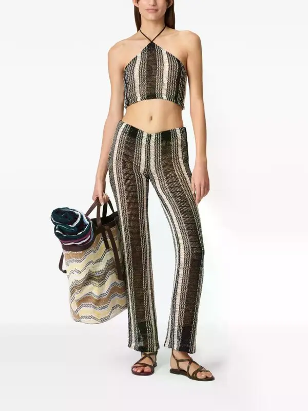 Missoni Striped Halterneck Knit Top - Black
