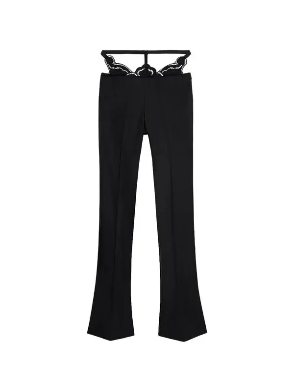 Blumarine Lace Detailed Trousers - Black