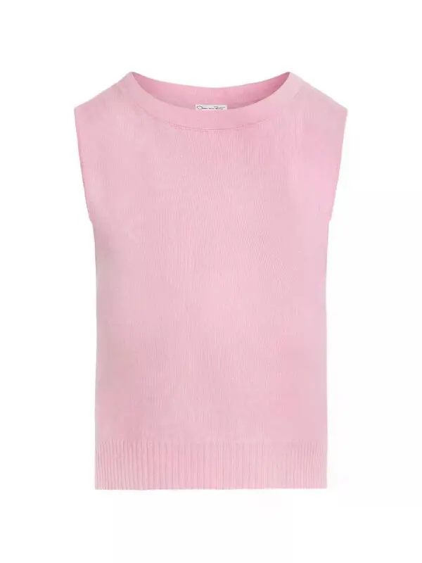 Oscar De La Renta Cropped Wool Tank Top - Pink