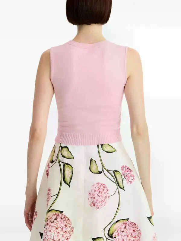 Oscar De La Renta Cropped Wool Tank Top - Pink