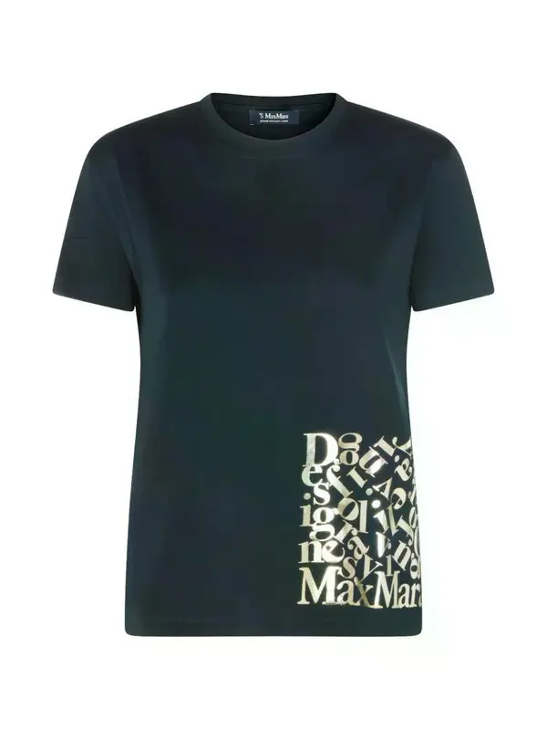 Max Mara Graphic Cotton T-shirt - Blue