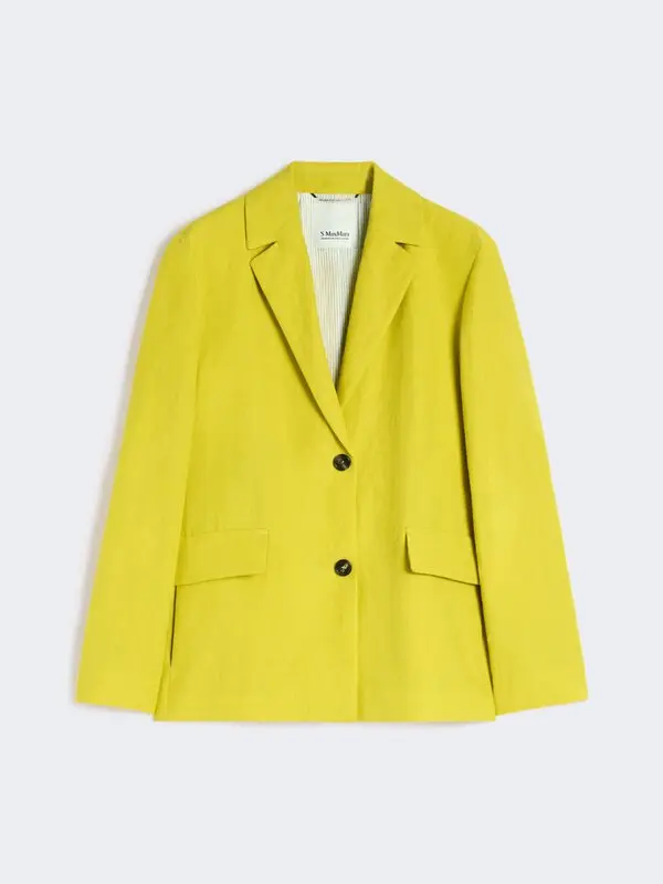 Max Mara Pure Linen Canvas Jacket - Lemon