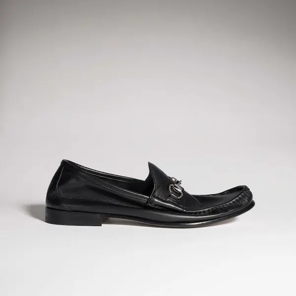Gucci Lugano Leather Loafers With Horsebit Detail - Black