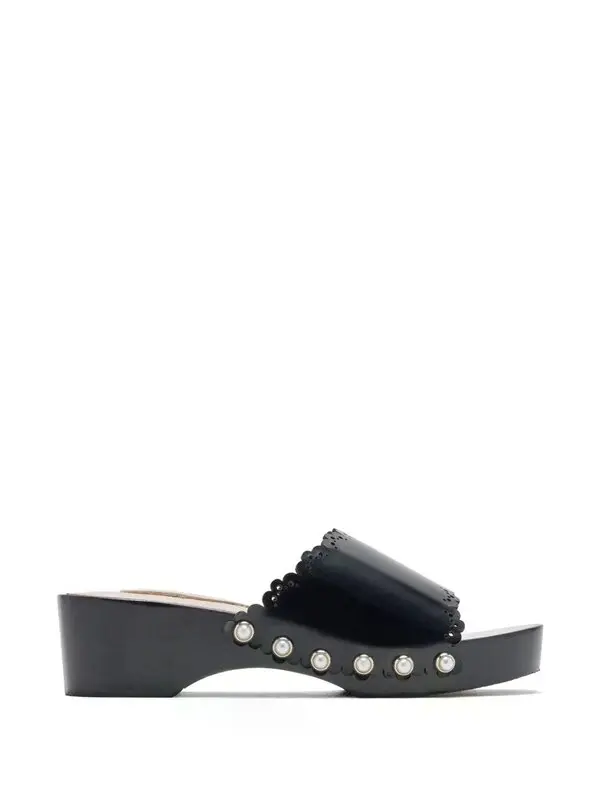 Simone Rocha Scalloped Pearl Sandals - Black