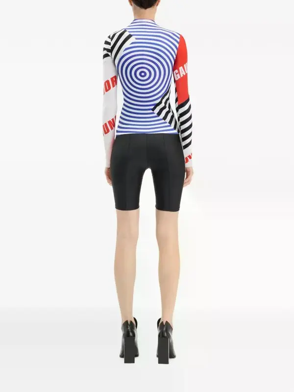 JEAN PAUL GAULTIER Printed Long-sleeve Top - White