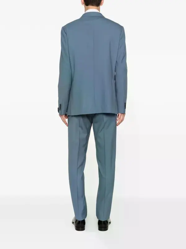 Caruso Double-breasted Tailored Suit - Blue