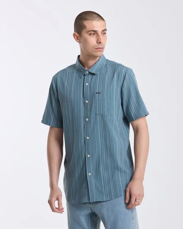 Volcom Jahstripe Short Sleeve Shirt - Tradewinds
