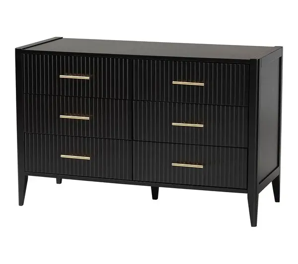BAXTON STUDIO Primrose Fluted Wood 6-drawer Dre Sser - One-color