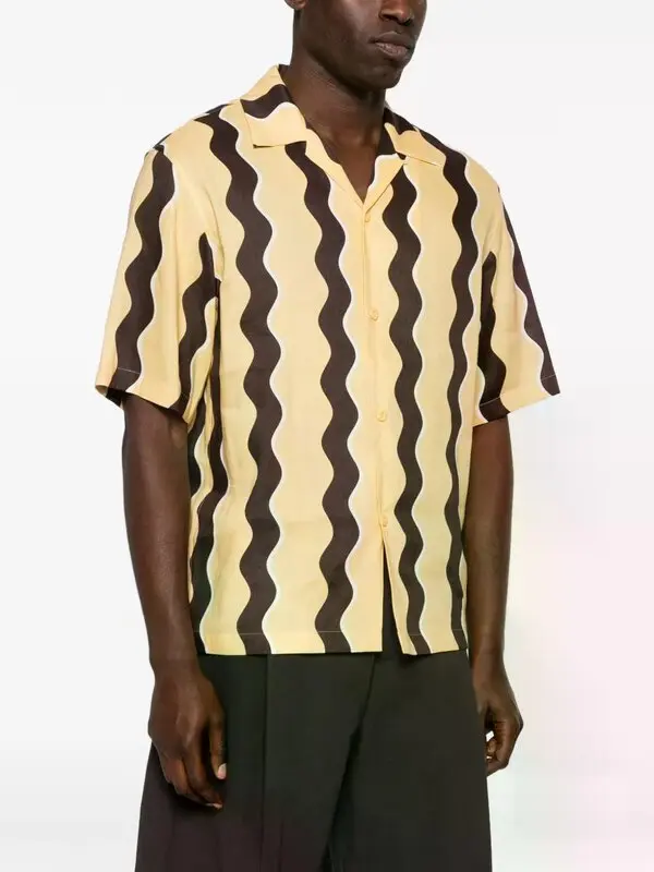 Sandro Printed Linen Shirt - Neutrals
