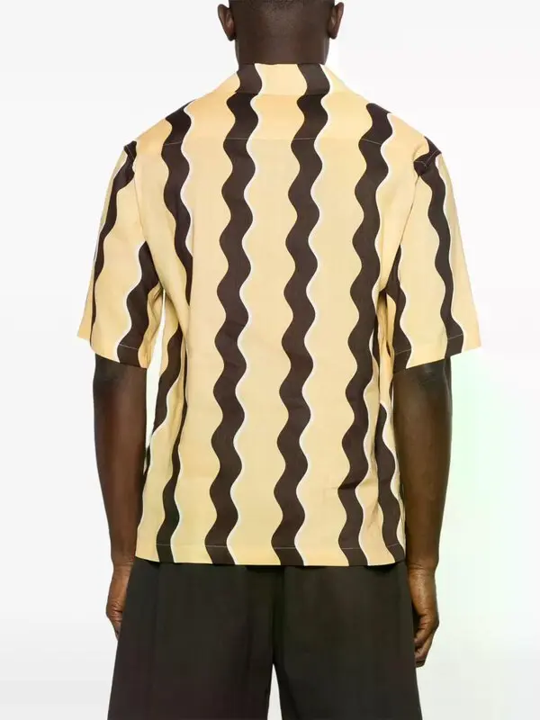 Sandro Printed Linen Shirt - Neutrals
