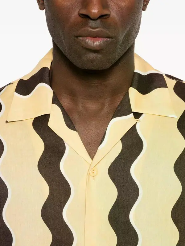 Sandro Printed Linen Shirt - Neutrals