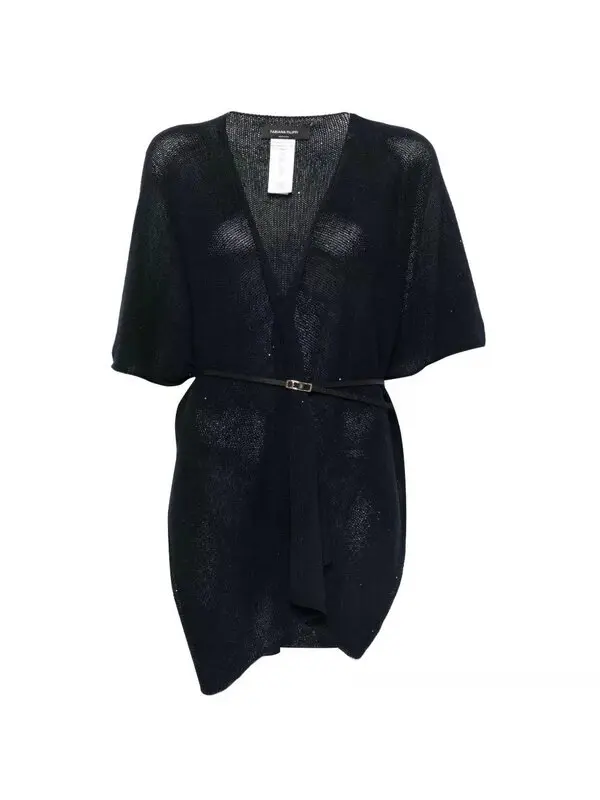 Fabiana Filippi V-neck Cardigan-coat With Belt - Blue