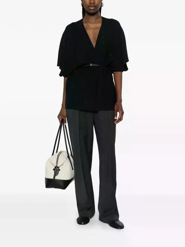 Fabiana Filippi V-neck Cardigan-coat With Belt - Blue
