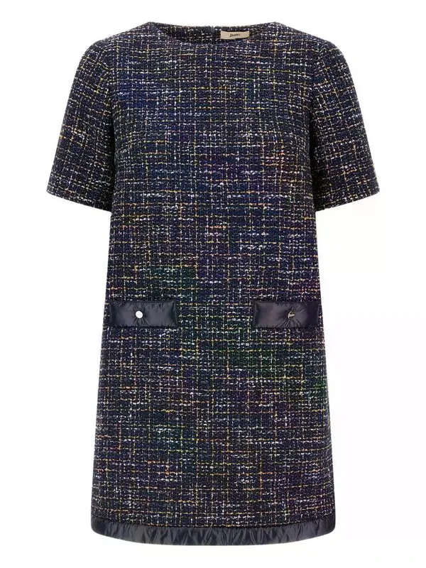 Herno Tweed Mini Dress With Pockets