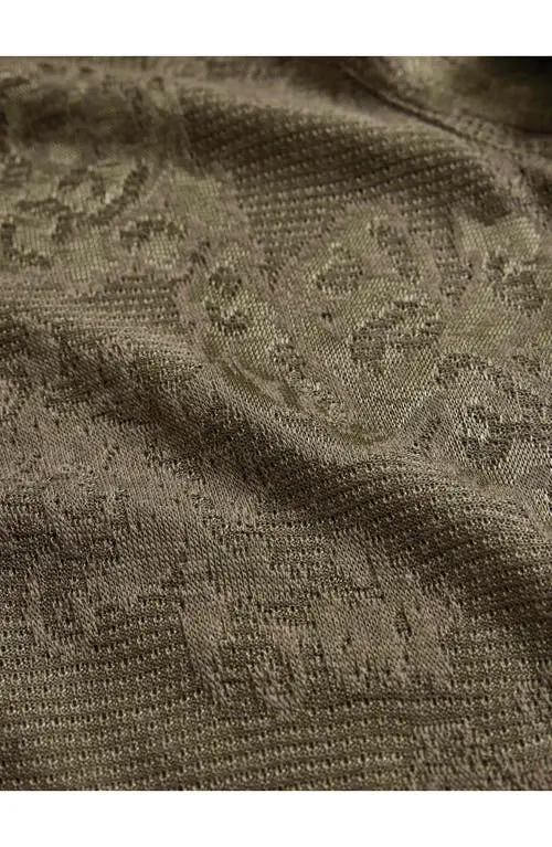 John Varvatos Biaggio Jacquard Mesh Short Sleeve Button-up Shirt - Eucalyptus