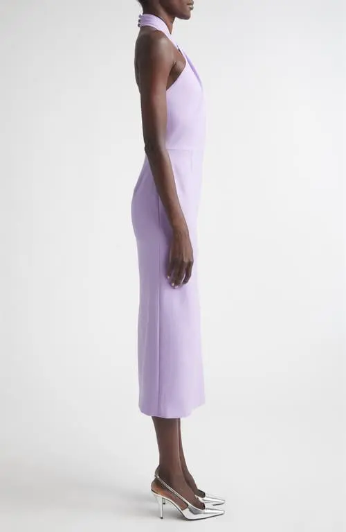Carolina Herrera Twisted Halterneck Stretch Wool Midi Dress