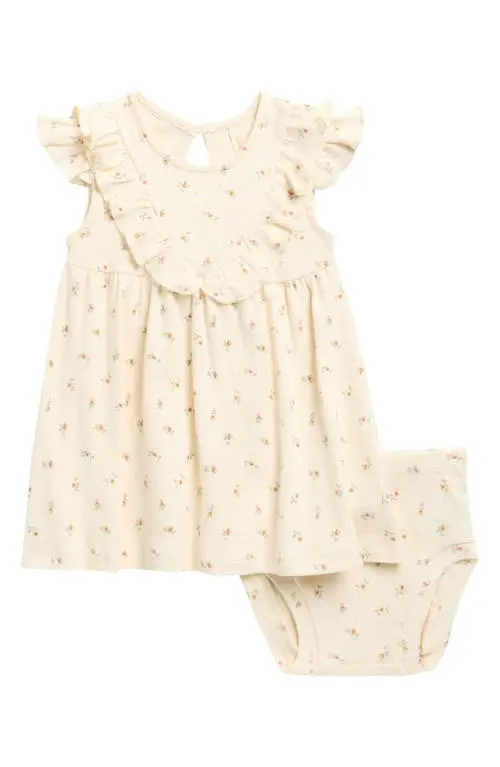 QUINCY MAE Petit Fleur Organic Cotton Dress & Bloomers Set - Ivory