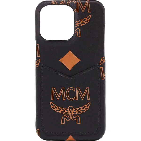 Mcm Aren Iphone 15 Pro Max Case In Maxi Visetos - Maxi Monogram Black
