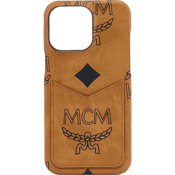 Mcm Aren Iphone 15 Pro Max Case In Maxi Visetos - Maxi Monogram Brown