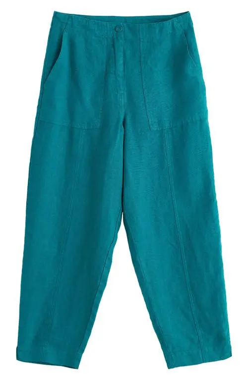 SEASALT CORNWALL Saltings Cropped Linen Pants - Deep Dive