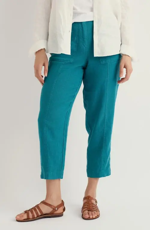 SEASALT CORNWALL Saltings Cropped Linen Pants - Deep Dive