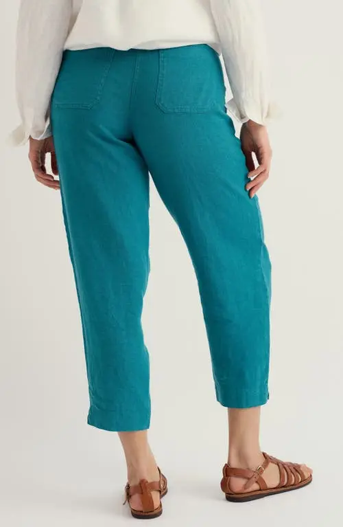 SEASALT CORNWALL Saltings Cropped Linen Pants - Deep Dive