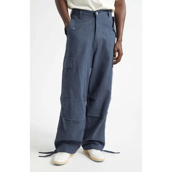 Rhude Linen Parachute Cargo Pants - Navy