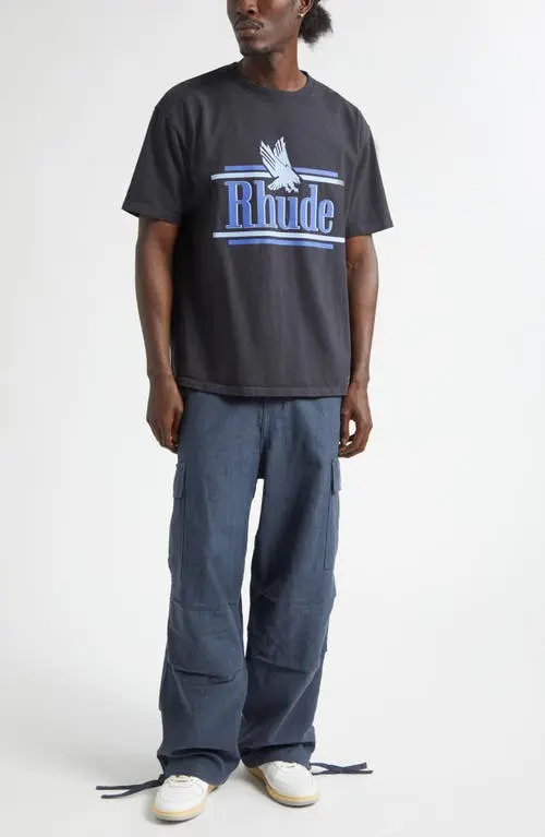 Rhude Linen Parachute Cargo Pants - Navy