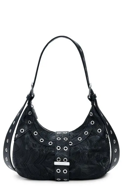 Desigual Grommet Faux Leather Shoulder Bag