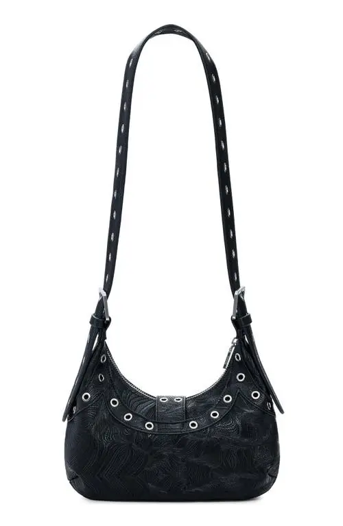 Desigual Grommet Faux Leather Shoulder Bag