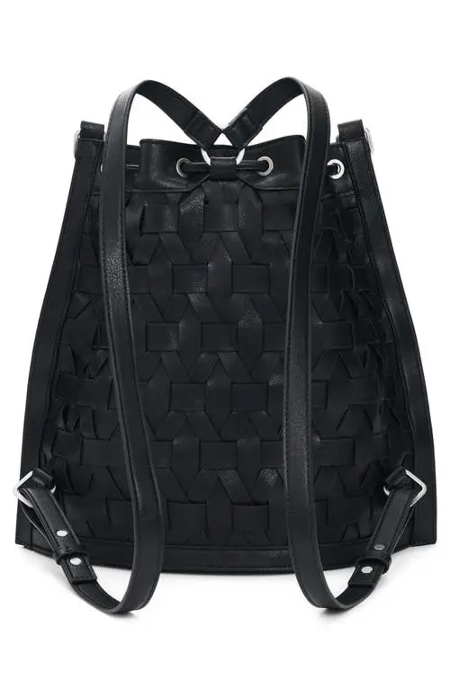 Desigual Woven Faux Leather Backpack - Black