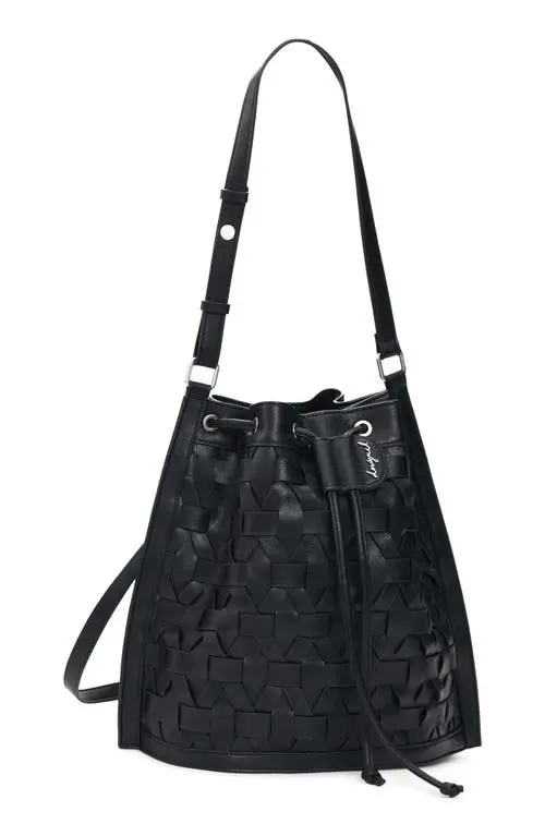 Desigual Woven Faux Leather Backpack - Black