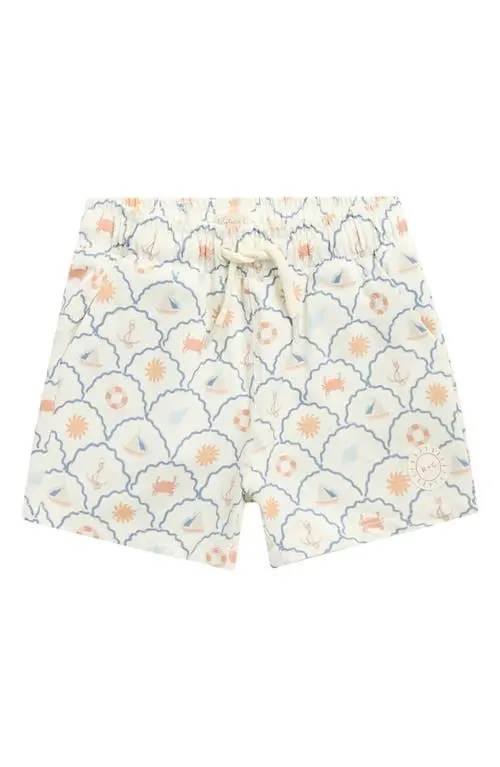 RYLEE + CRU Nautical Print Board Shorts - Ivory