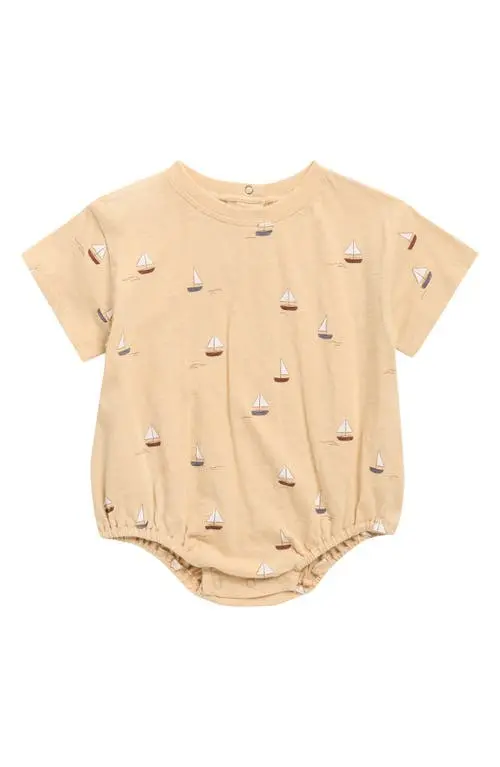 RYLEE + CRU Sailboat Print Cotton Bubble Bodysuit - Butterscotch