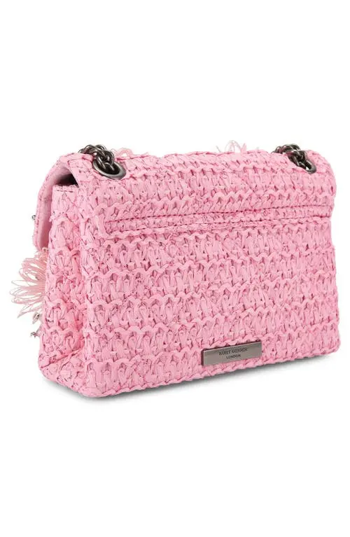 Kurt Geiger Mini Kensington Raffia Convertible Shoulder Bag - Pink