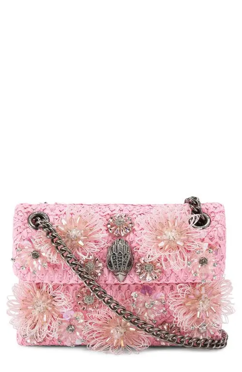 Kurt Geiger Mini Kensington Raffia Convertible Shoulder Bag - Pink