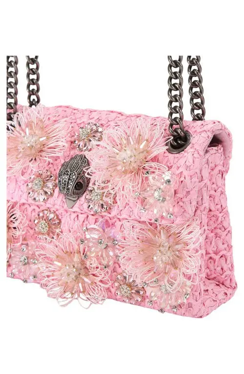 Kurt Geiger Mini Kensington Raffia Convertible Shoulder Bag - Pink