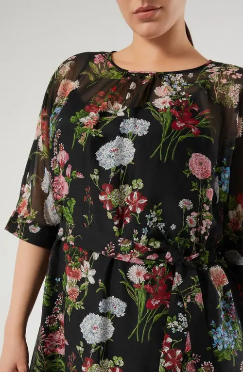 Marina Rinaldi Floral Print Voile Midi Dress