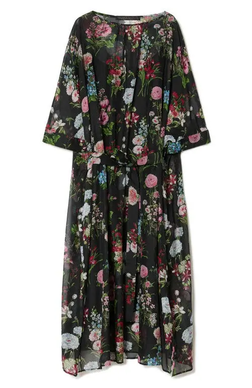 Marina Rinaldi Floral Print Voile Midi Dress