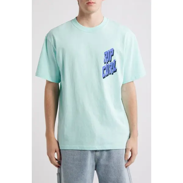 Rip Curl Liquid Trips Slant Graphic T-shirt - Aqua