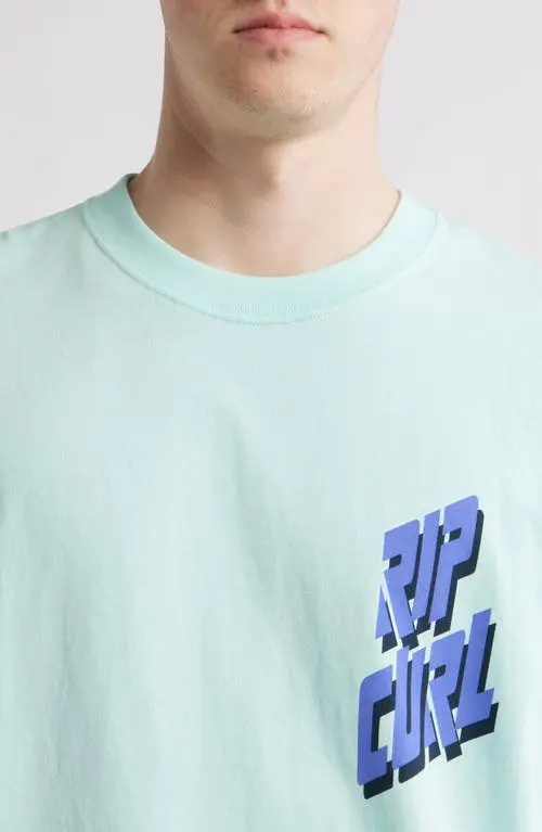 Rip Curl Liquid Trips Slant Graphic T-shirt - Aqua