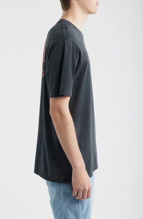 Rip Curl Liquid Trips Arch Cotton Graphic T-shirt - Washed Black