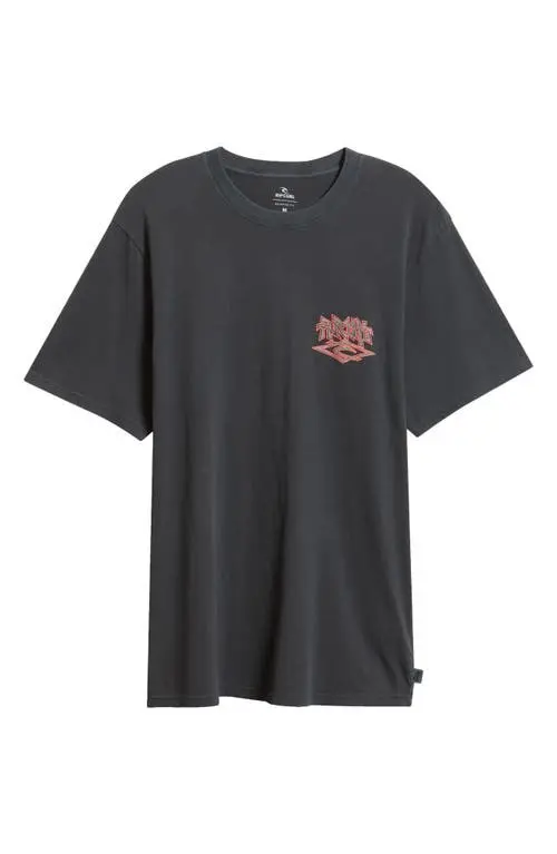 Rip Curl Liquid Trips Arch Cotton Graphic T-shirt - Washed Black