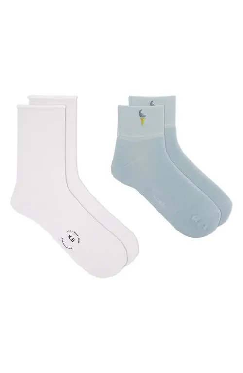 K BELL SOCKS Golf Ball Assorted 2-pack Socks - Blue/white
