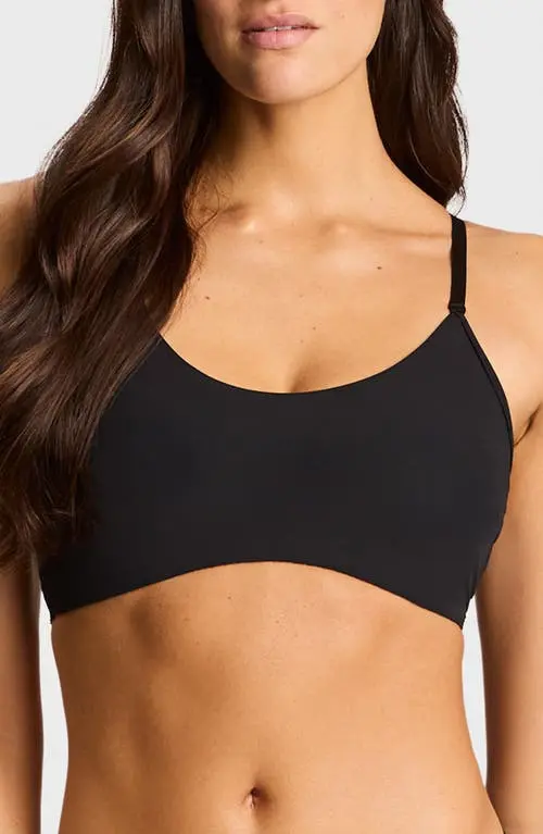 Commando Double Take Racerback Microfiber & Lace Bra - Black