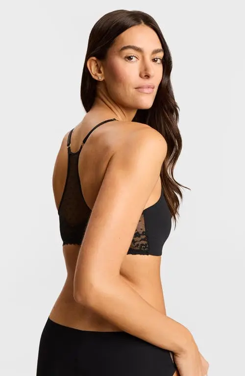 Commando Double Take Racerback Microfiber & Lace Bra - Black