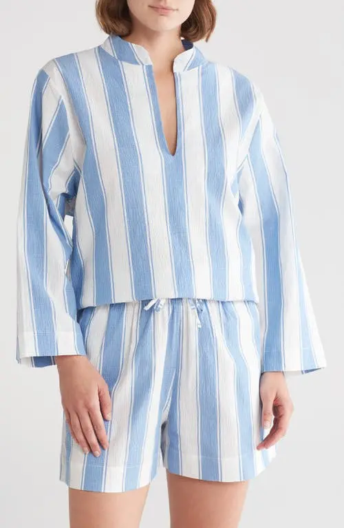 Desmond & Dempsey Feluka Stripe Stretch Cotton Short Pajamas
