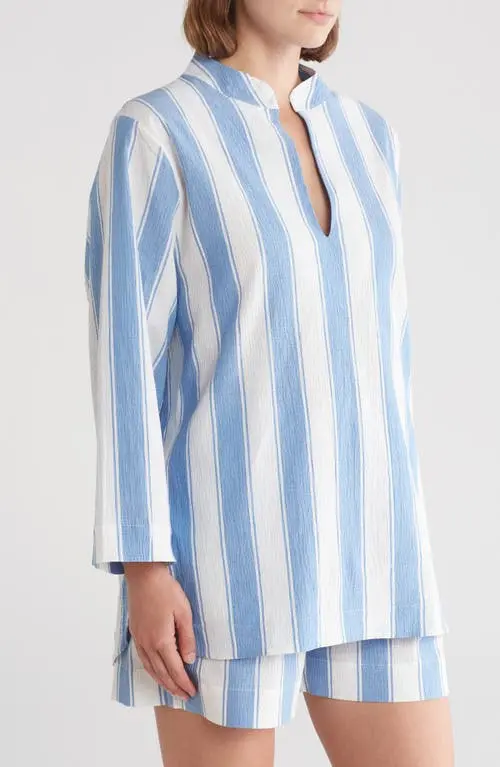 Desmond & Dempsey Feluka Stripe Stretch Cotton Short Pajamas