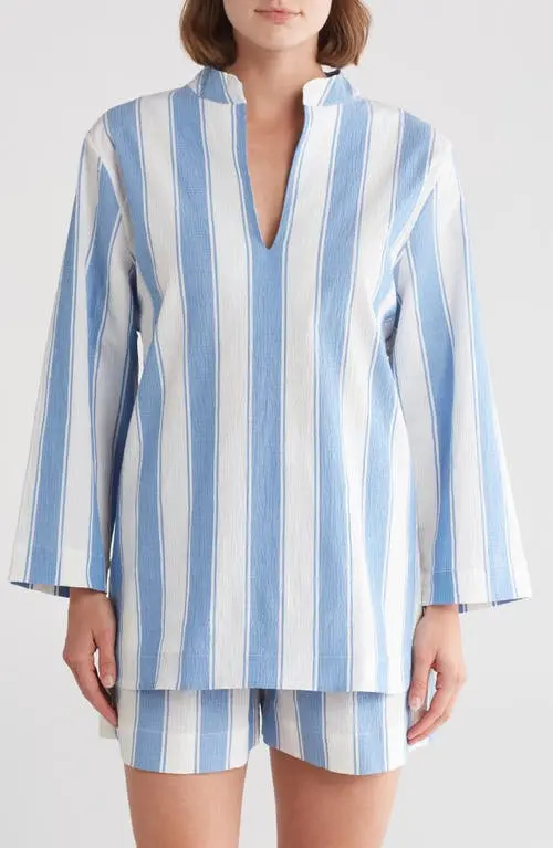 Desmond & Dempsey Feluka Stripe Stretch Cotton Short Pajamas