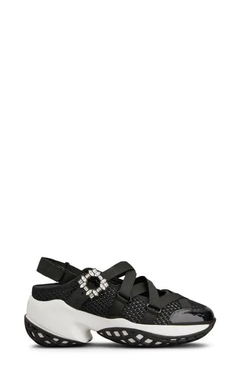 ROGER VIVIER Viv' Run Ballerina Sneaker - Nero/bianco